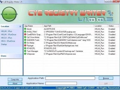 Descarga CyE Registry Writer, escribe sobre el registro del sistema ...