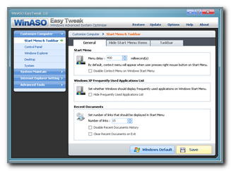 Ajustar configuración del PC con WinASO EasyTweak - Desontis