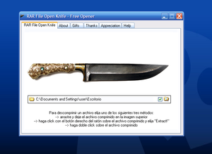 Descargar RAR File Open Knife, para descomprimir archivos RAR - Desontis