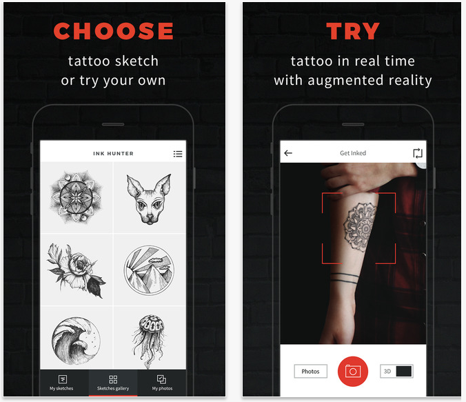 Simula como se vería un tatuaje en tu piel con la aplicación Ink Hunter